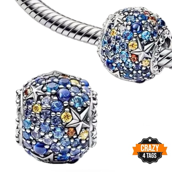 Pandora | Jewelry | Pandora Sparkling Night Sky Pav Ball Charm | Poshmark